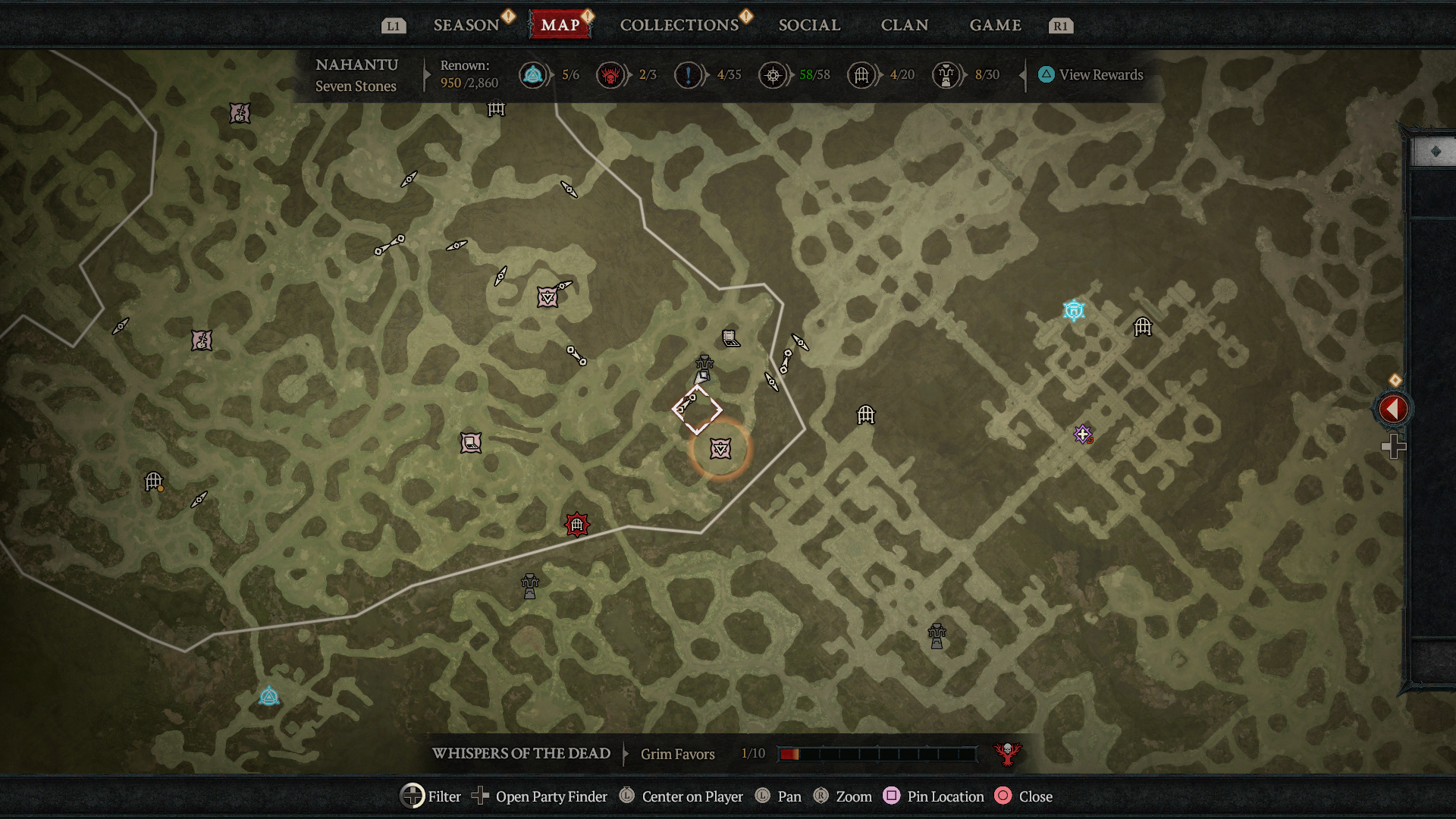 All Tenets of Akarat locations in Nahantu in Diablo 4