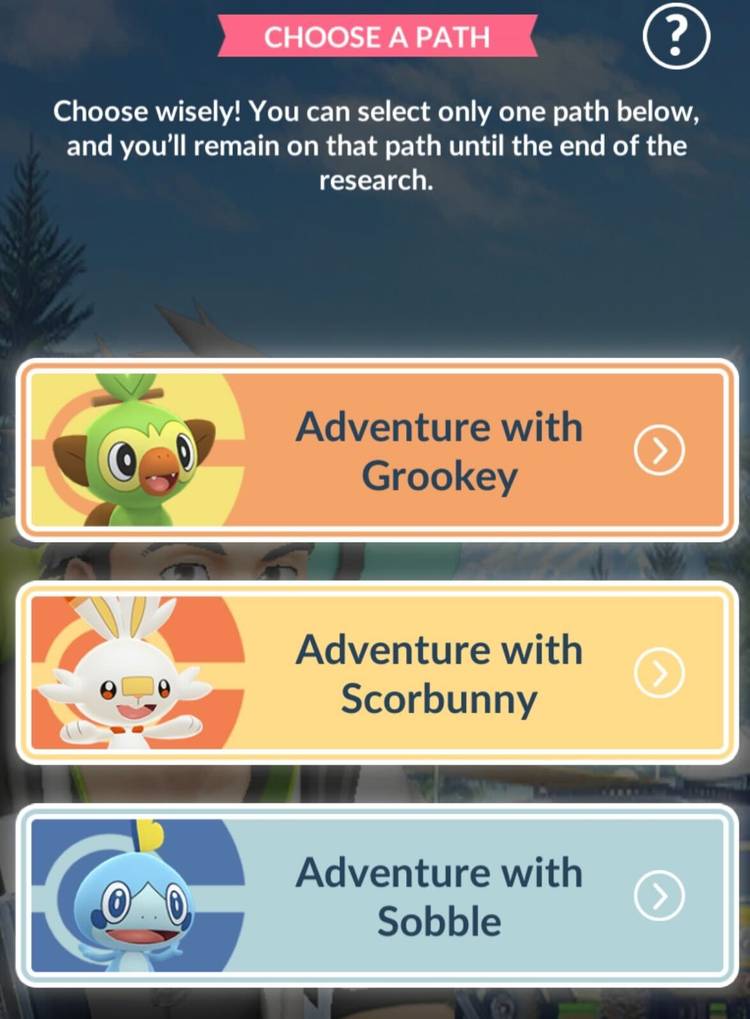 Pokémon Go ‘Galar Calling’ path choice: Grookey, Scorbunny, or Sobble?