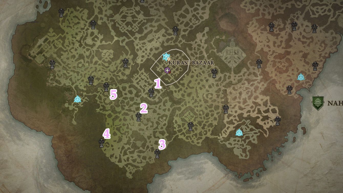 All Tenets of Akarat locations in Nahantu in Diablo 4