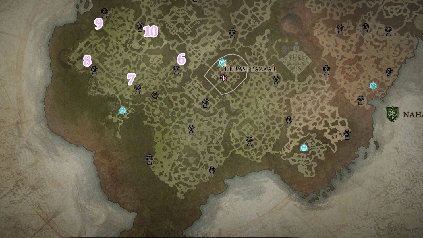All Tenets of Akarat locations in Nahantu in Diablo 4