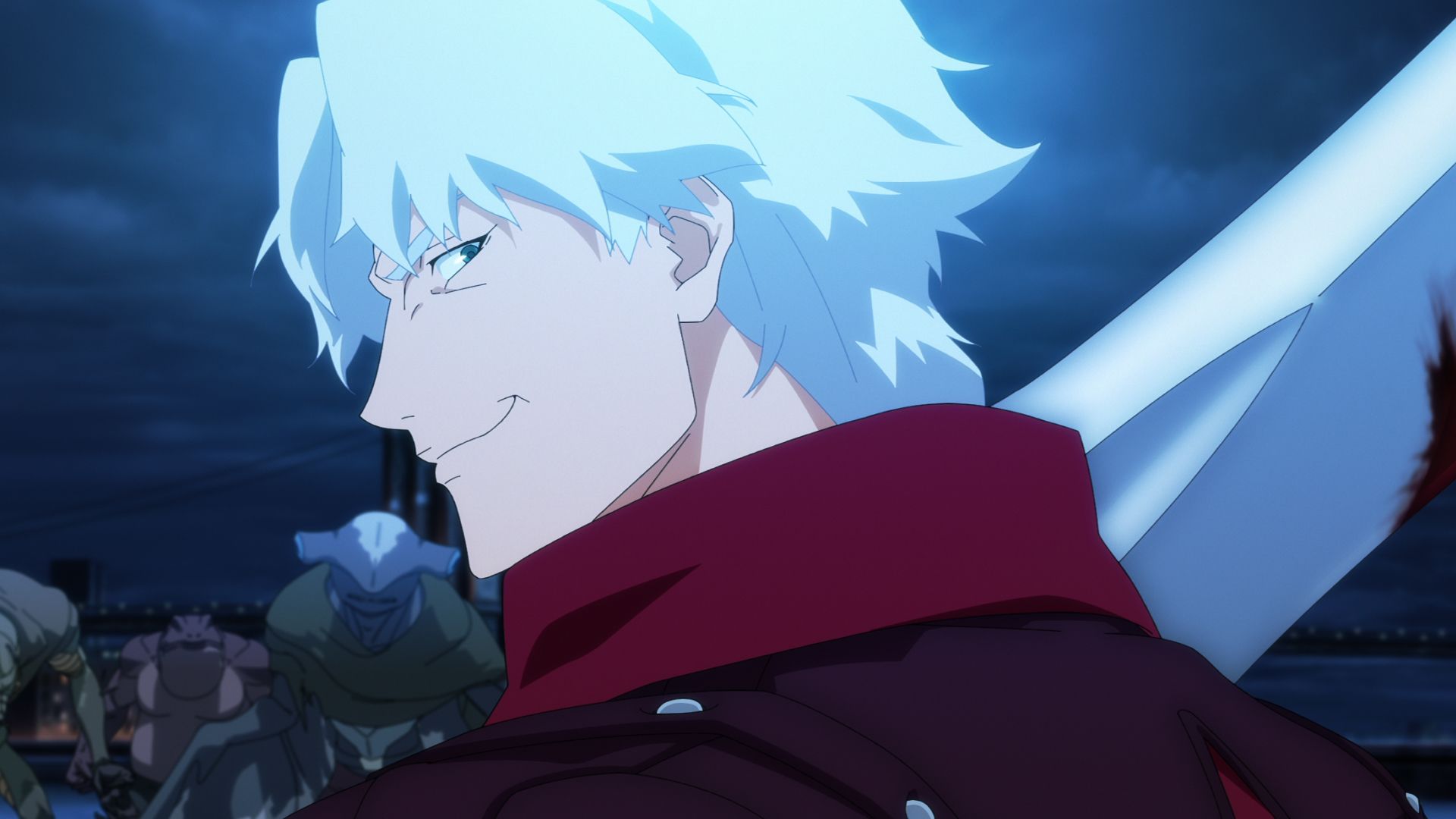 Dante looks over his shoulder in a still from Netflix’s Devil May Cry animated series