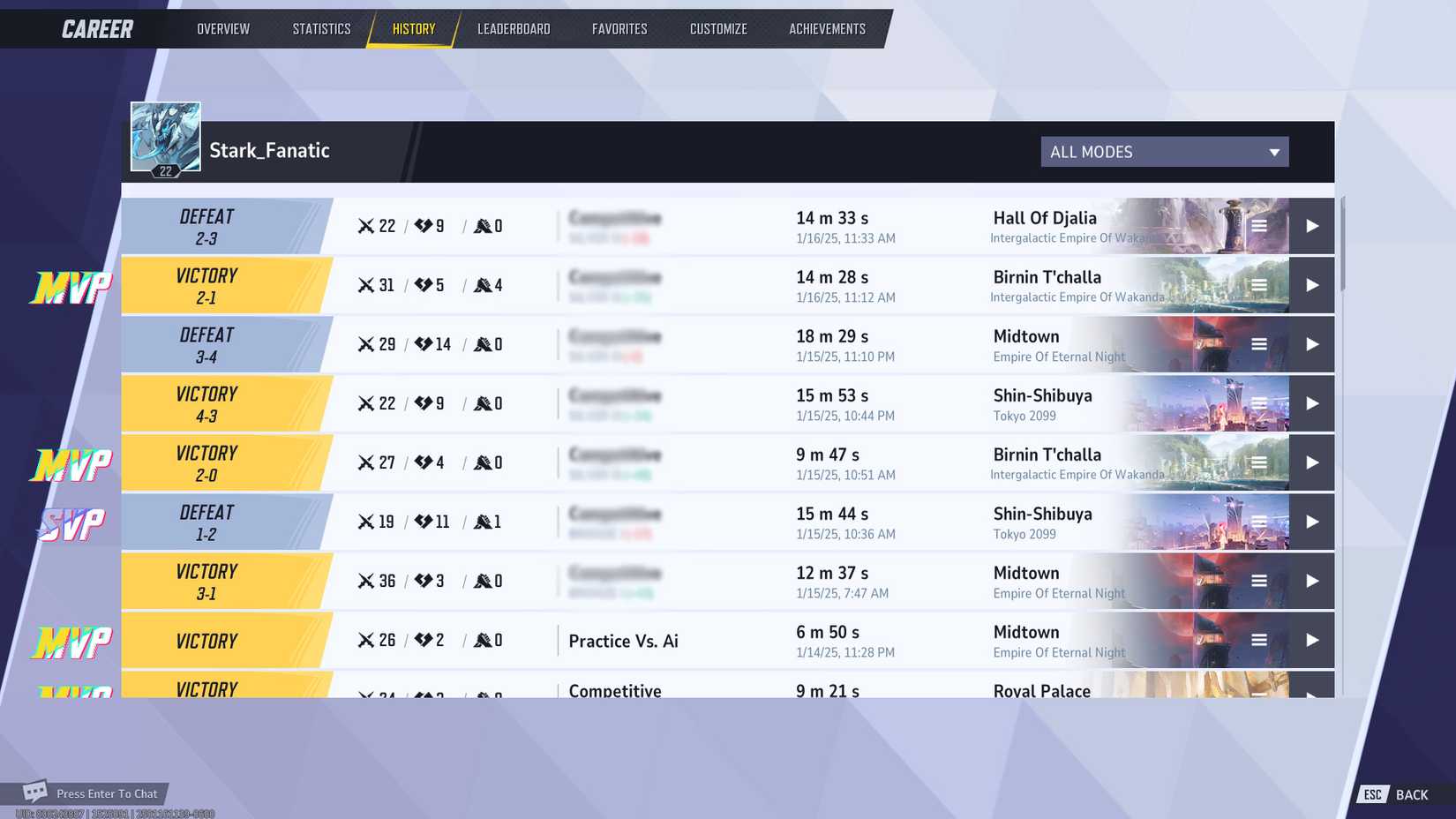 How to check match history in Marvel Rivals