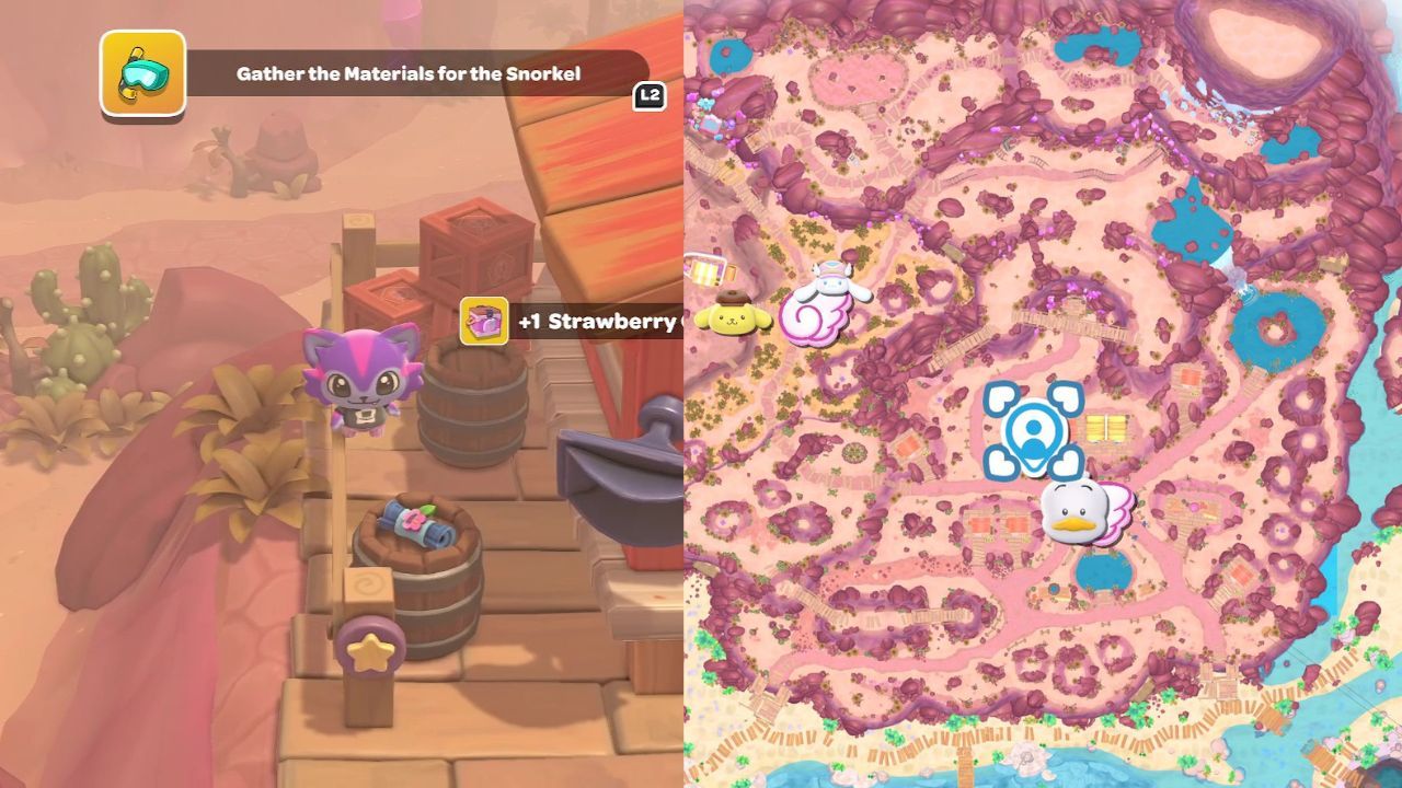 How to dive and swim underwater in Hello Kitty Island Adventure