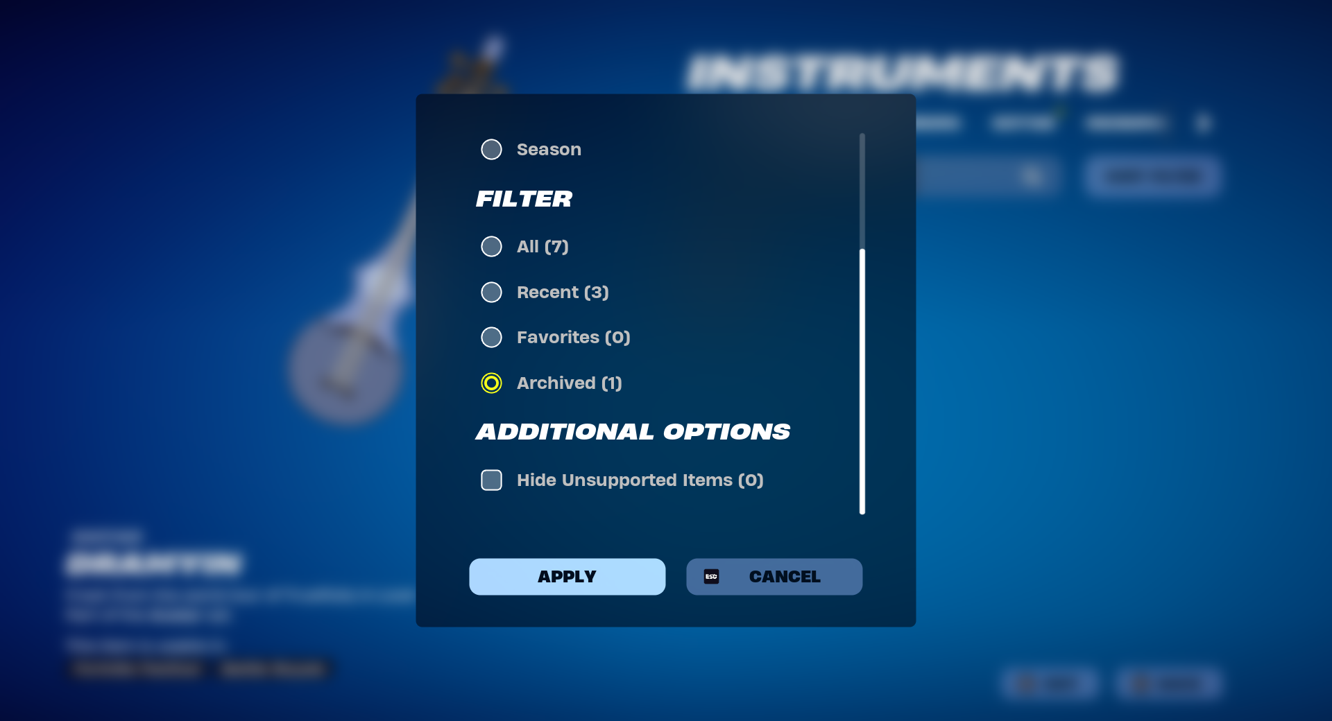 How to Archive items in Fortnite