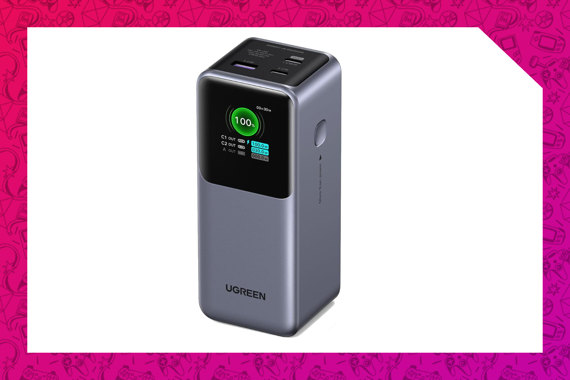 A photo of the UGREEN Nexode Power Bank against a white background