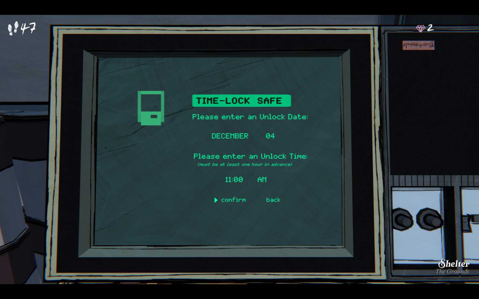 How to unlock the time-lock safe in the Shelter in Blue Prince