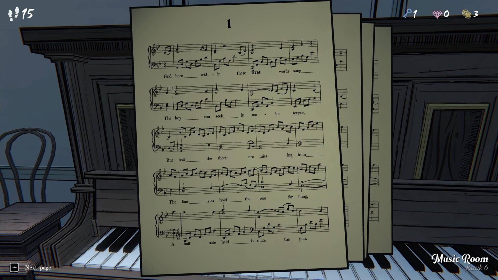 All sheet music page locations and puzzle solution in Blue Prince