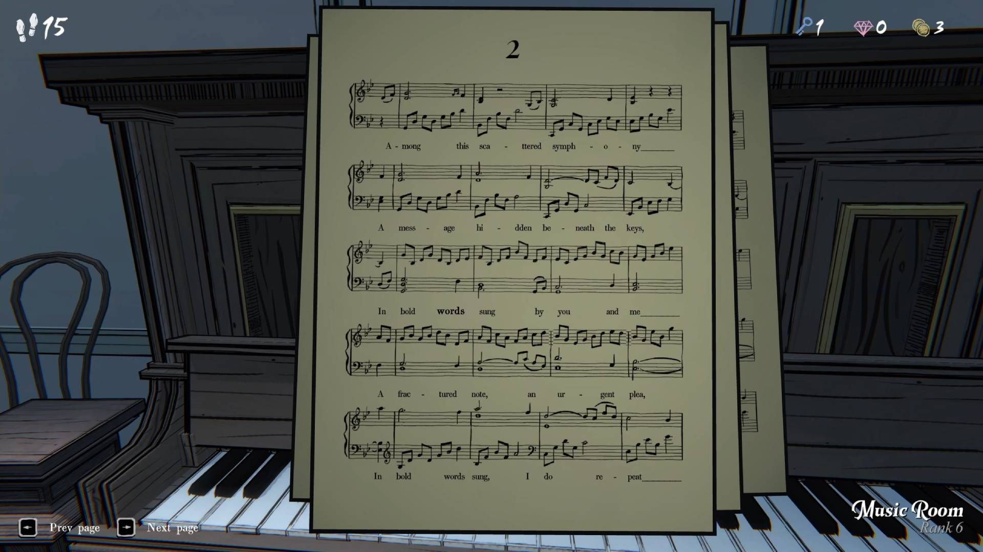 All sheet music page locations and puzzle solution in Blue Prince