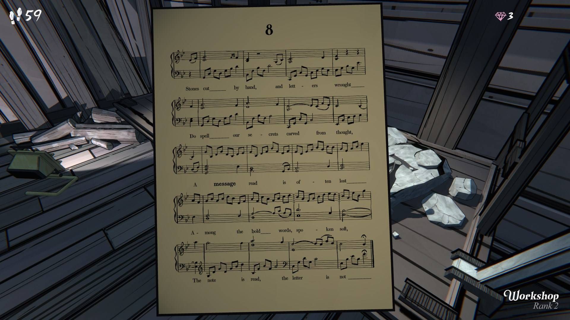 All sheet music page locations and puzzle solution in Blue Prince