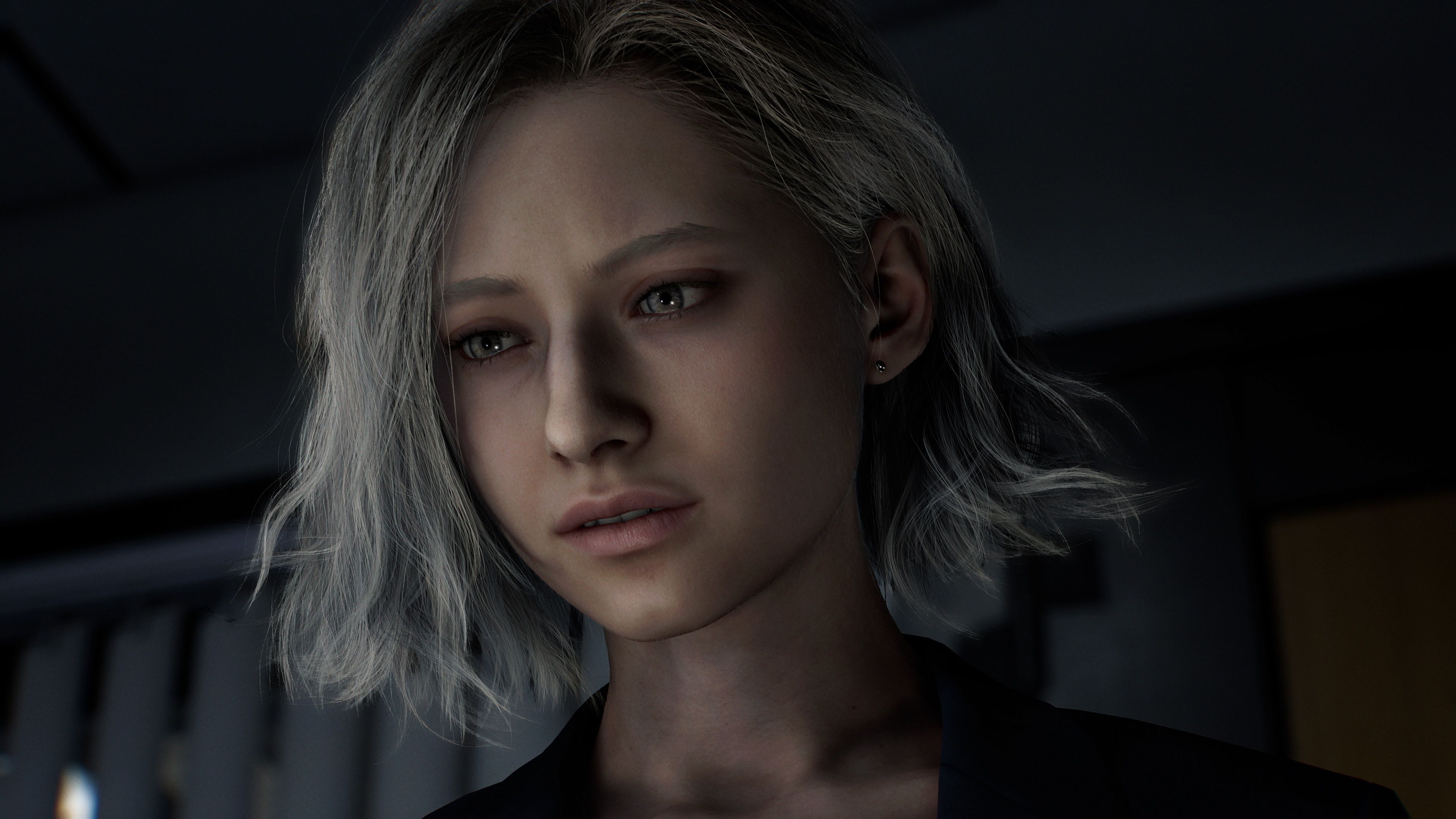 Grace Ashcroft looking concerned in Resident Evil Requiem