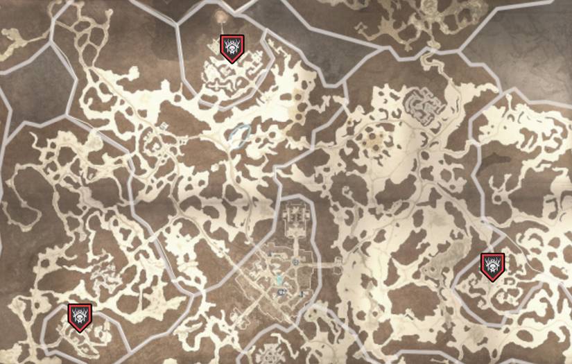 Diablo 4 Fractured Peaks Stronghold locations and map