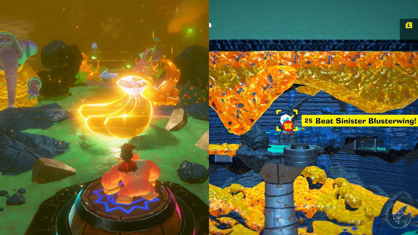 Tempest Layer Banandium Gem (banana) locations in Donkey Kong Bananza
