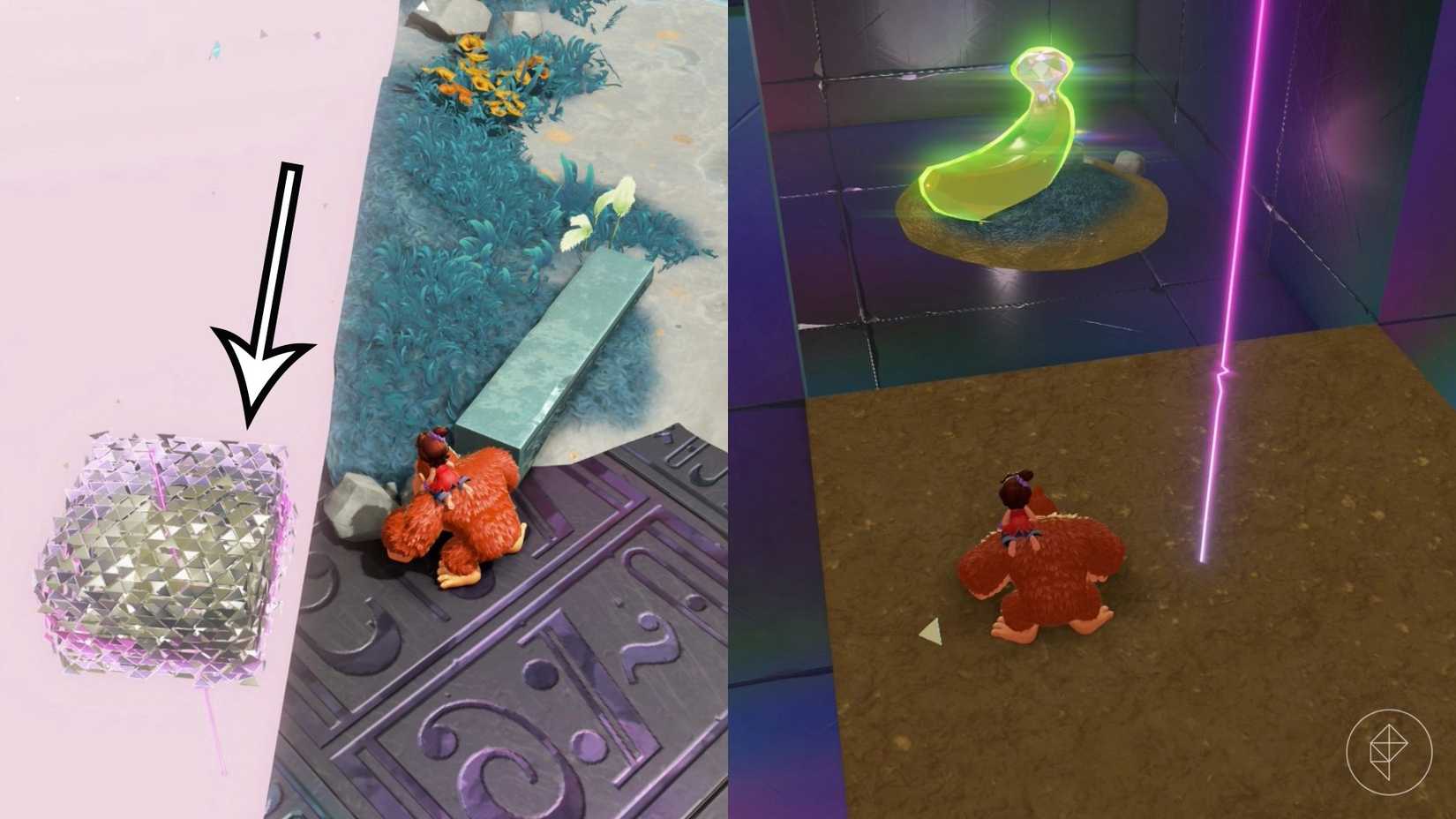 Hilltop Layer Banandium Gem (bananas) locations in Donkey Kong Bananza