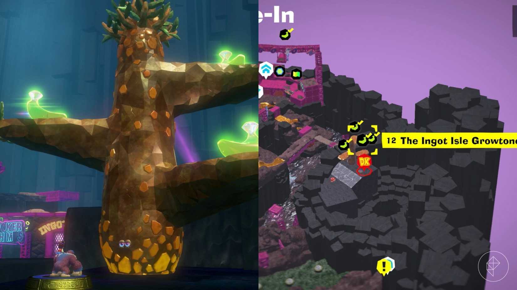 Ingot Isle Banandium Gem (bananas) locations in Donkey Kong Bananza