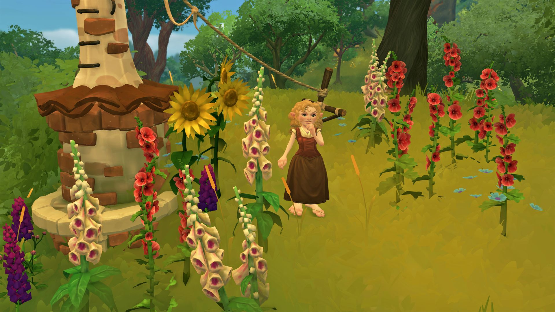 A hobbit in a garden in Tales of the Shire.
