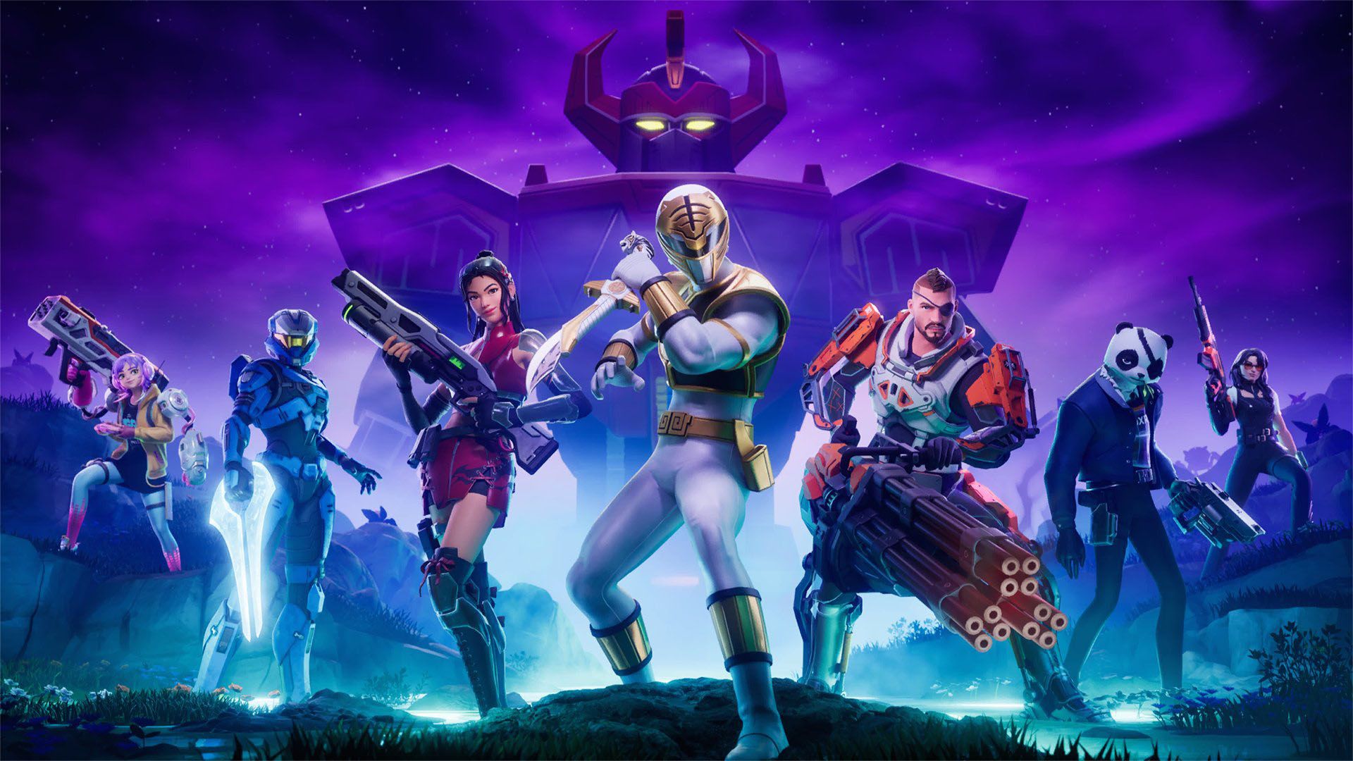 The Fortnite Chapter 6 Season 4 battle pass skins featuring a Power Ranger and a UNSC Spartan.