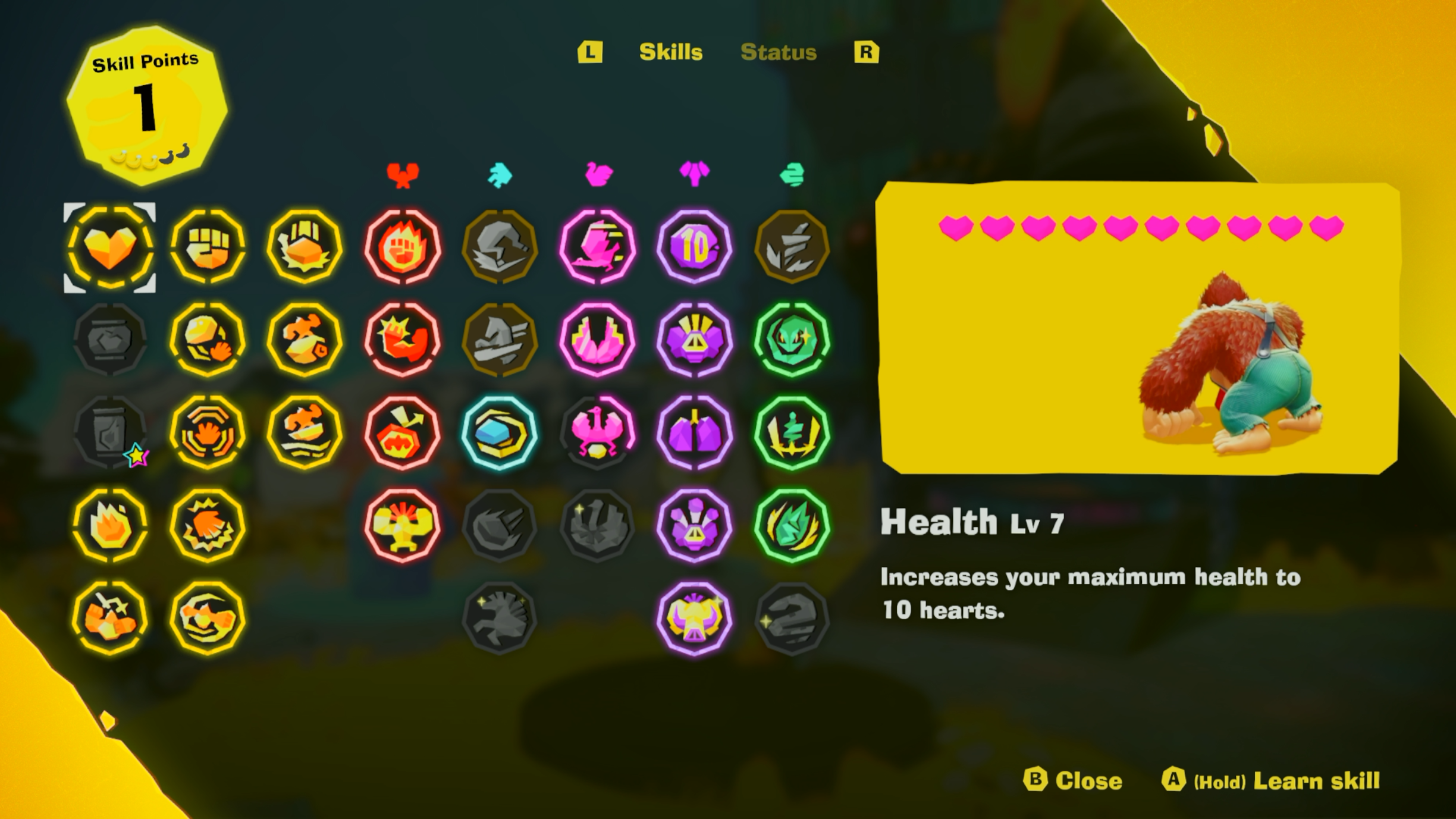 Donkey Kong Bananza skills list and how to unlock them