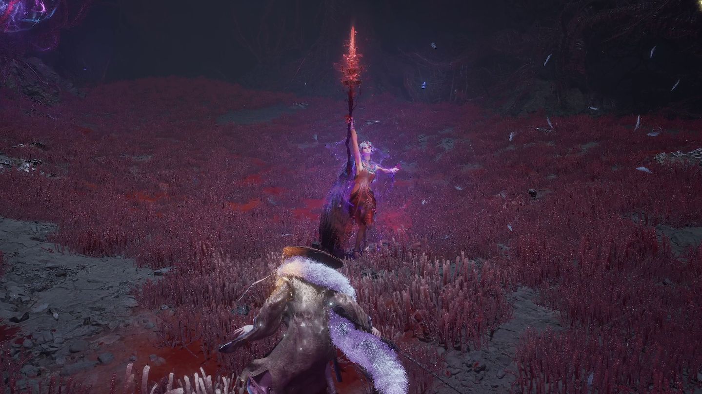 Bo Magus raises her staff in the air getting ready to strike in Wuchang: Fallen Feathers