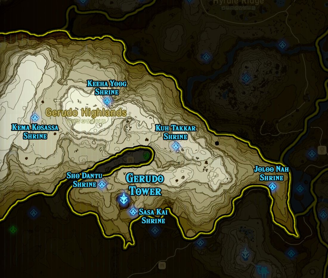 Zelda: Breath of the Wild shrine maps and locations