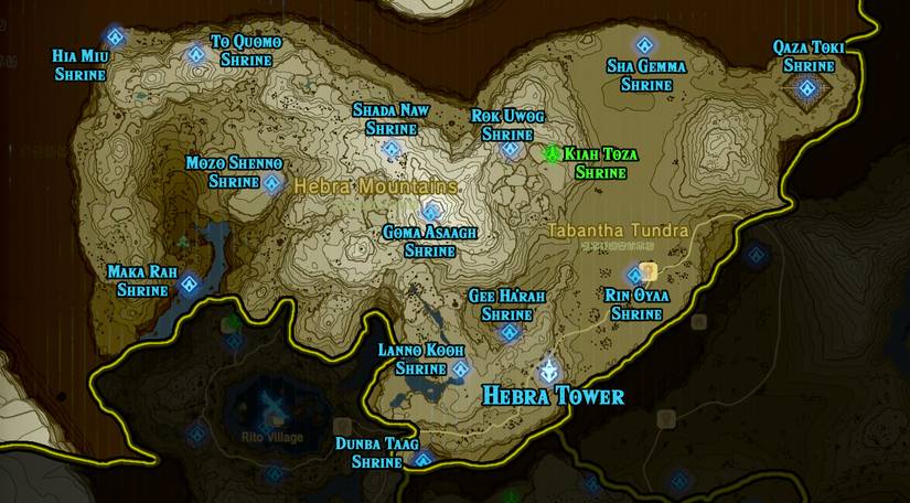 Zelda: Breath of the Wild shrine maps and locations