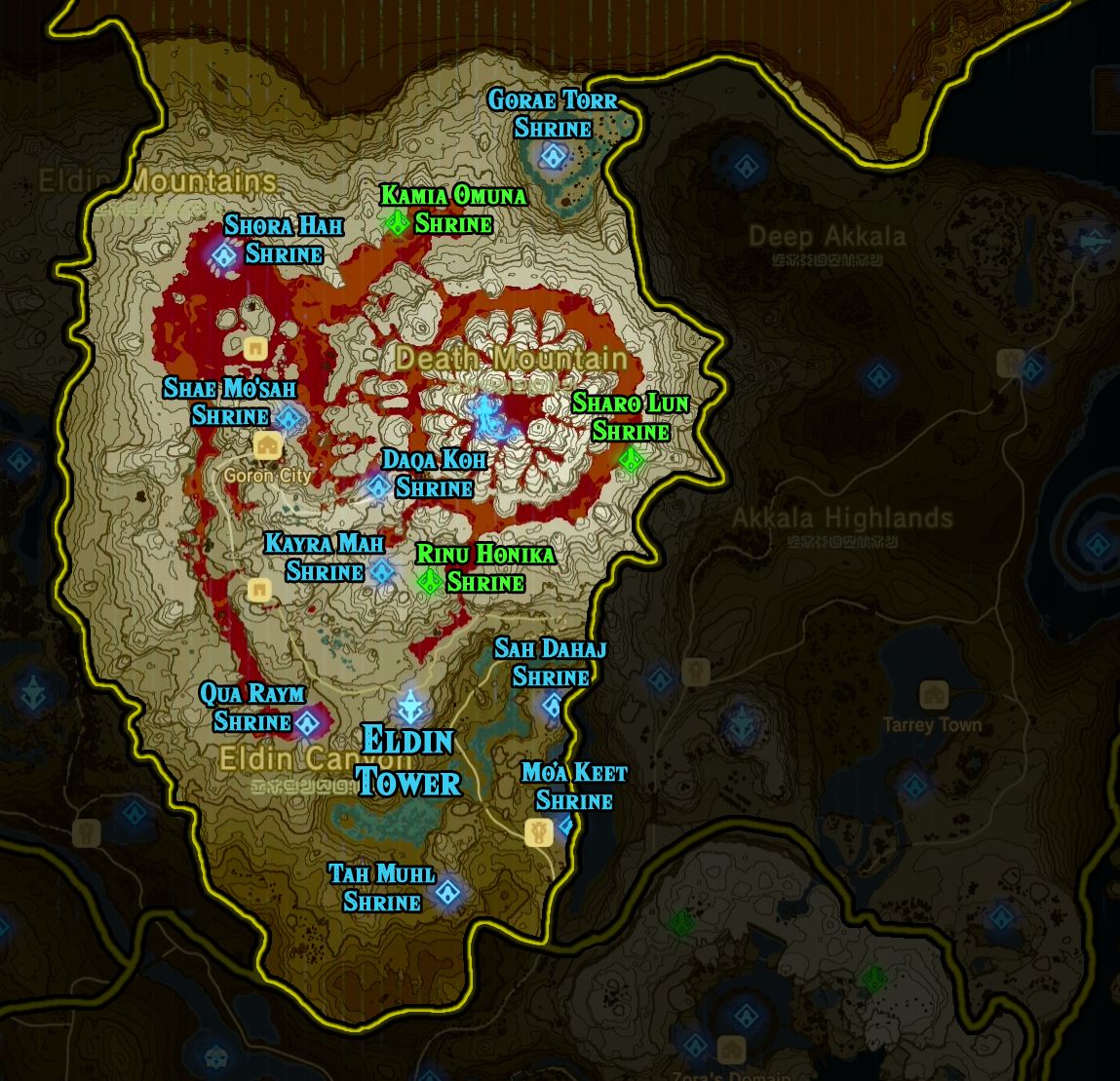 Zelda: Breath of the Wild shrine maps and locations