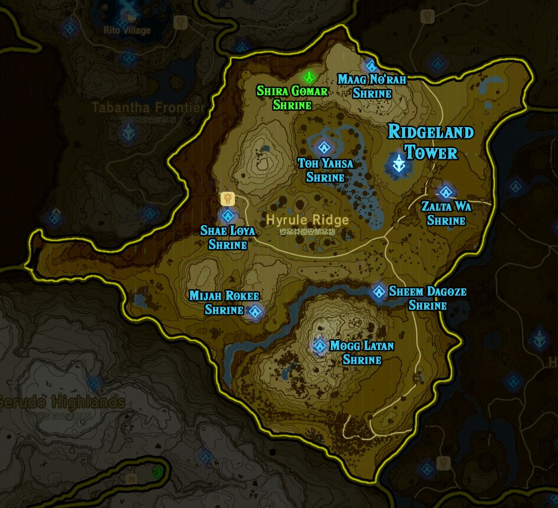 Zelda: Breath of the Wild shrine maps and locations