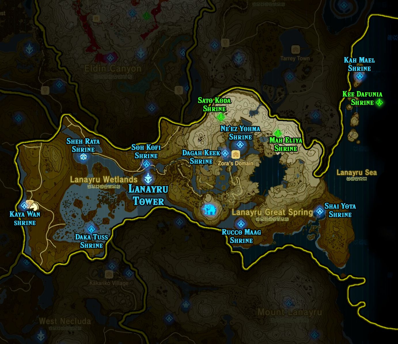 Zelda: Breath of the Wild shrine maps and locations