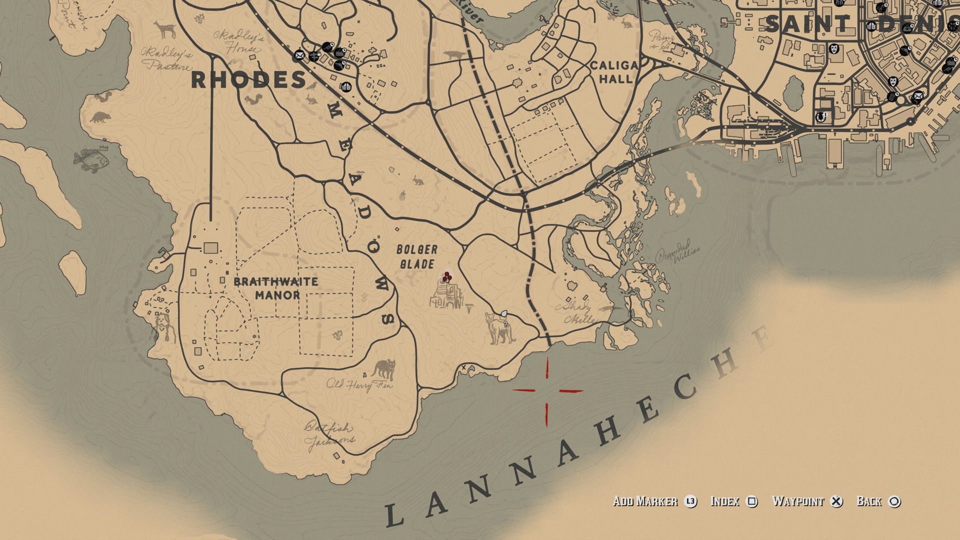 Find Red Dead Redemption 2 Legendary Animals guide with maps