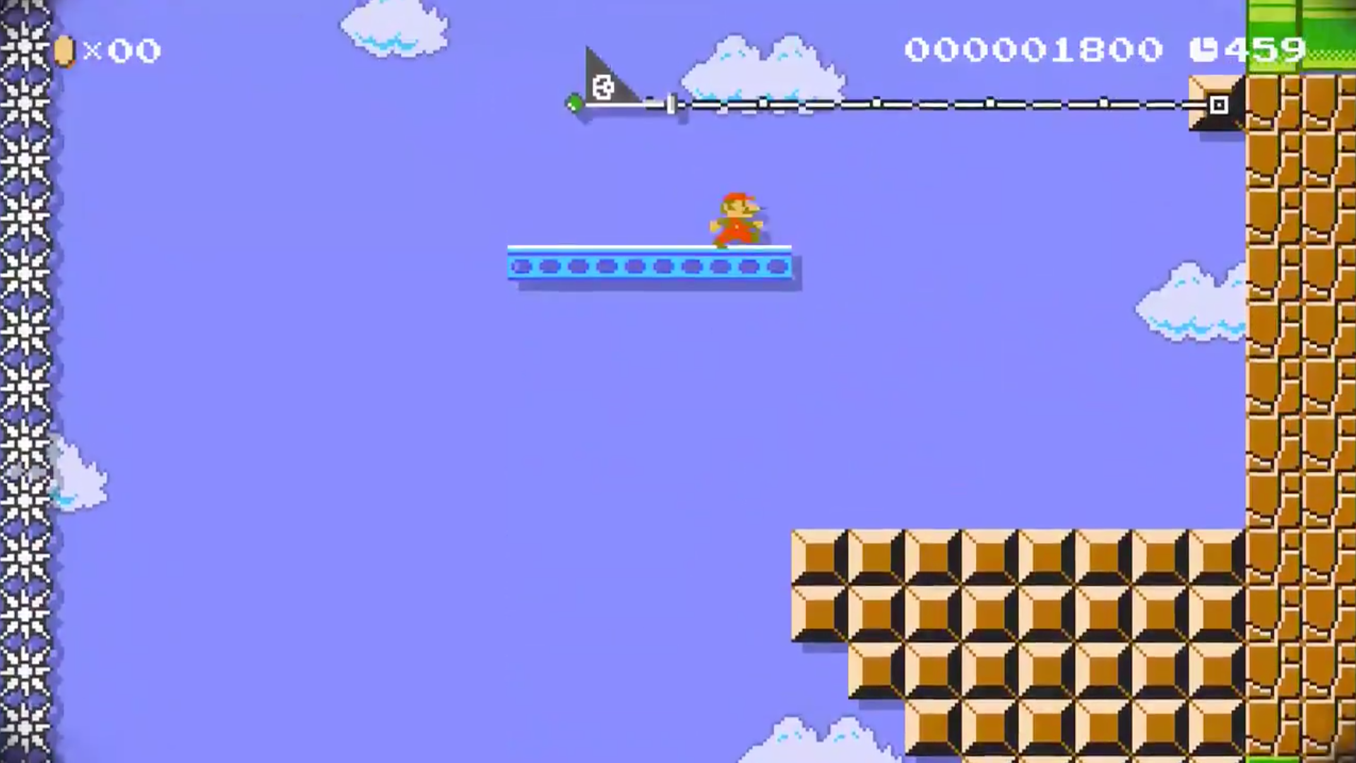 Super Mario Maker 2 level turns World 1-1 on its side