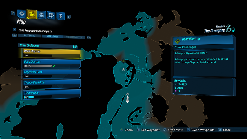 Borderlands 3 The Droughts challenges map guide