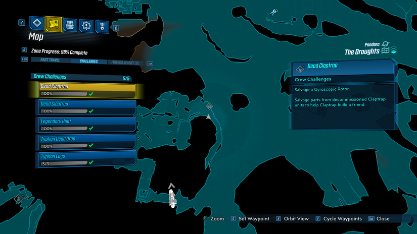 Borderlands 3 The Droughts challenges map guide