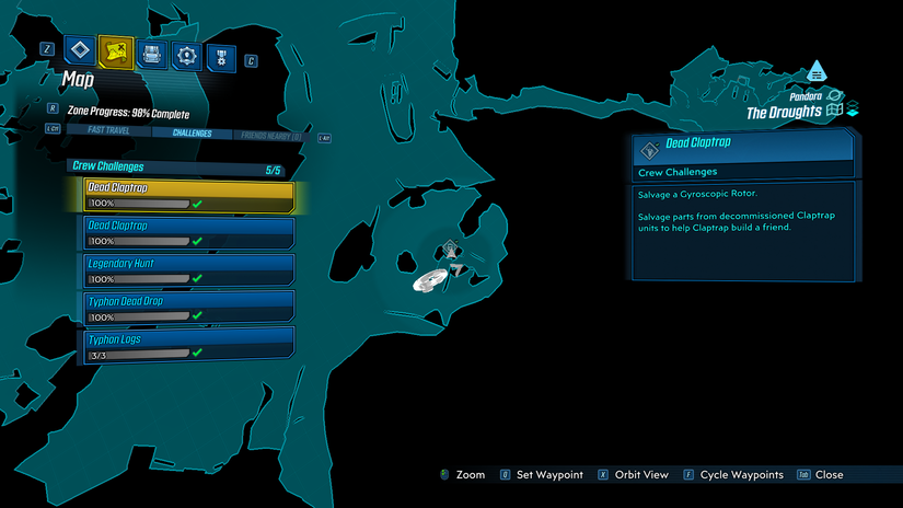 Borderlands 3 The Droughts challenges map guide