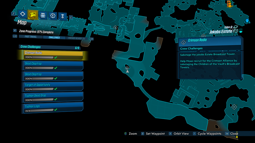 Borderlands 3 Jakobs Estate challenges map guide