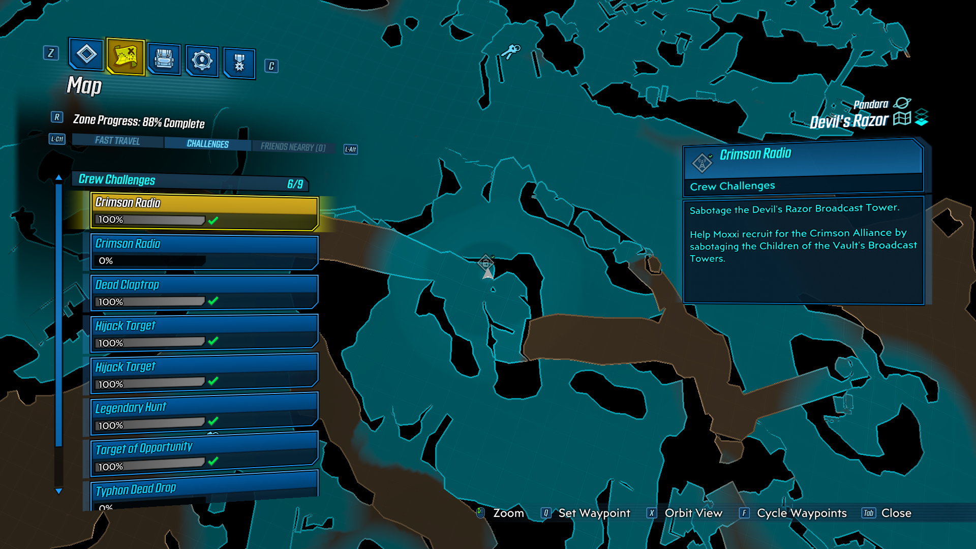 Borderlands 3 Devil’s Razor challenges map guide