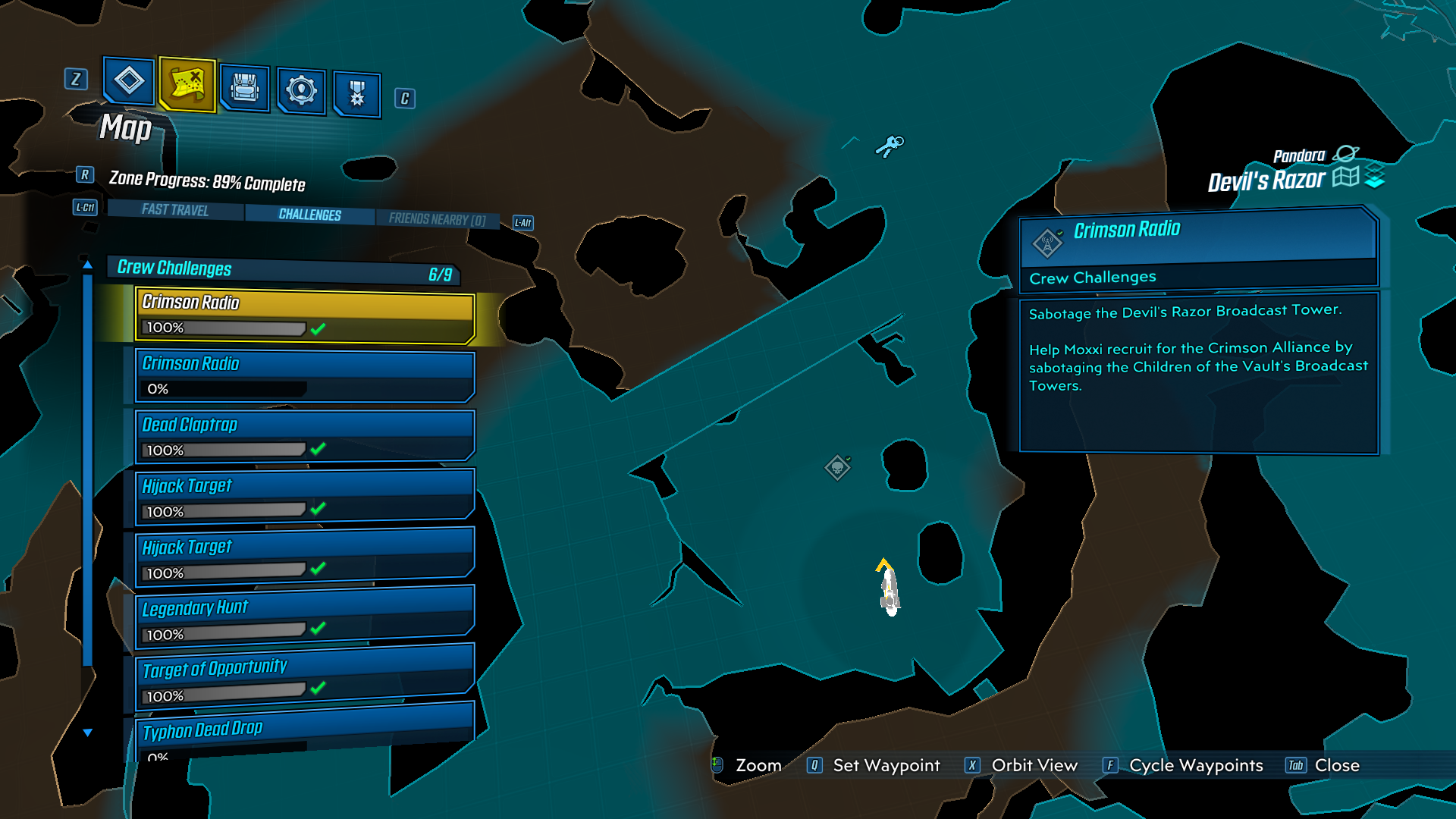 Borderlands 3 Devil’s Razor challenges map guide