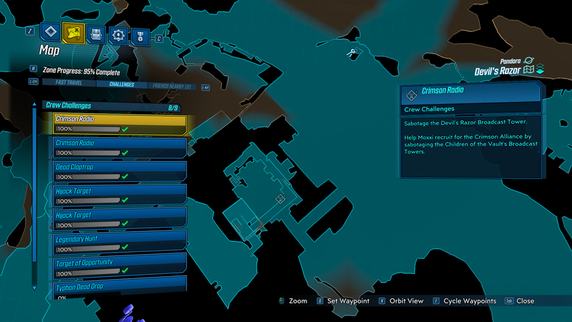 Borderlands 3 Devil’s Razor challenges map guide