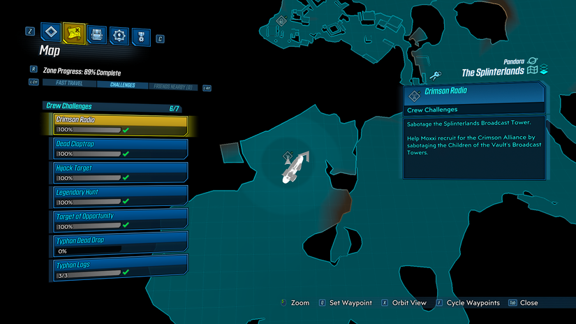 Borderlands 3 The Splinterlands challenges map guide