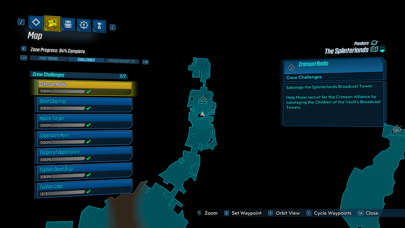 Borderlands 3 The Splinterlands challenges map guide