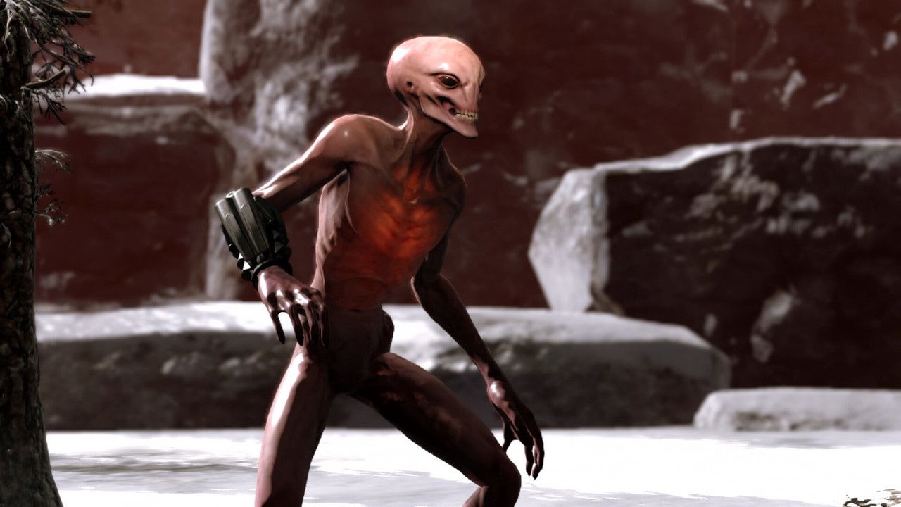 A gray alien standing in XCOM 2 on Nintendo Switch