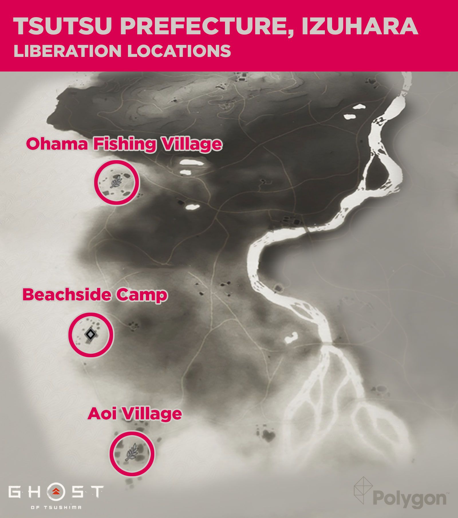 Izuhara liberation locations and maps — Ghost of Tsushima guide