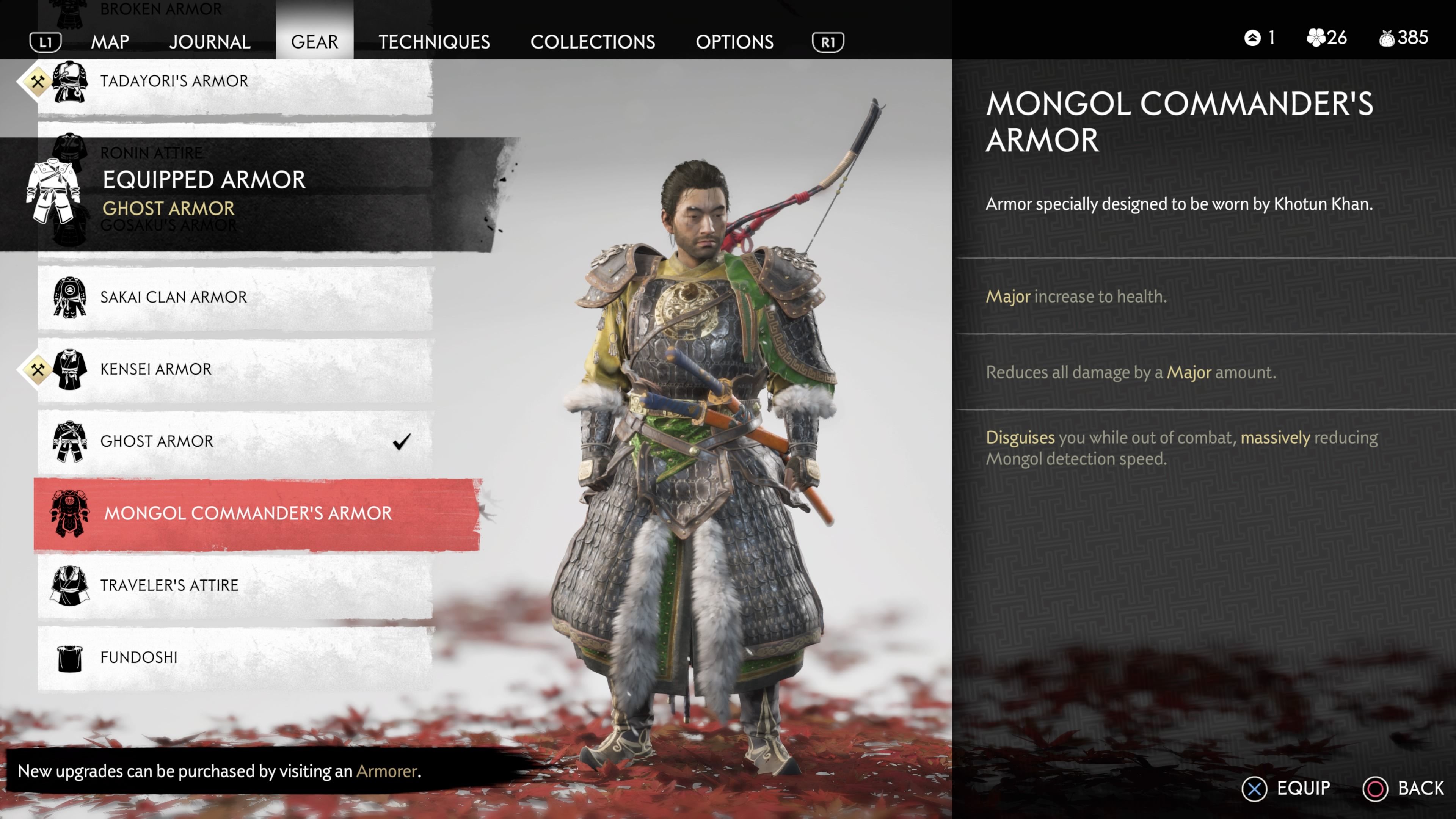 Ghost of Tsushima armor set locations guide