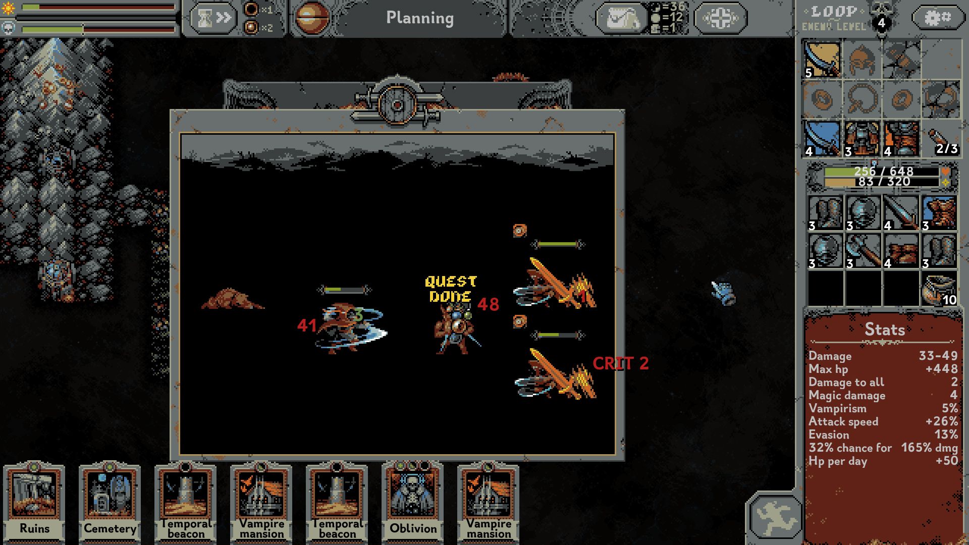 Loop Hero rogue class guide