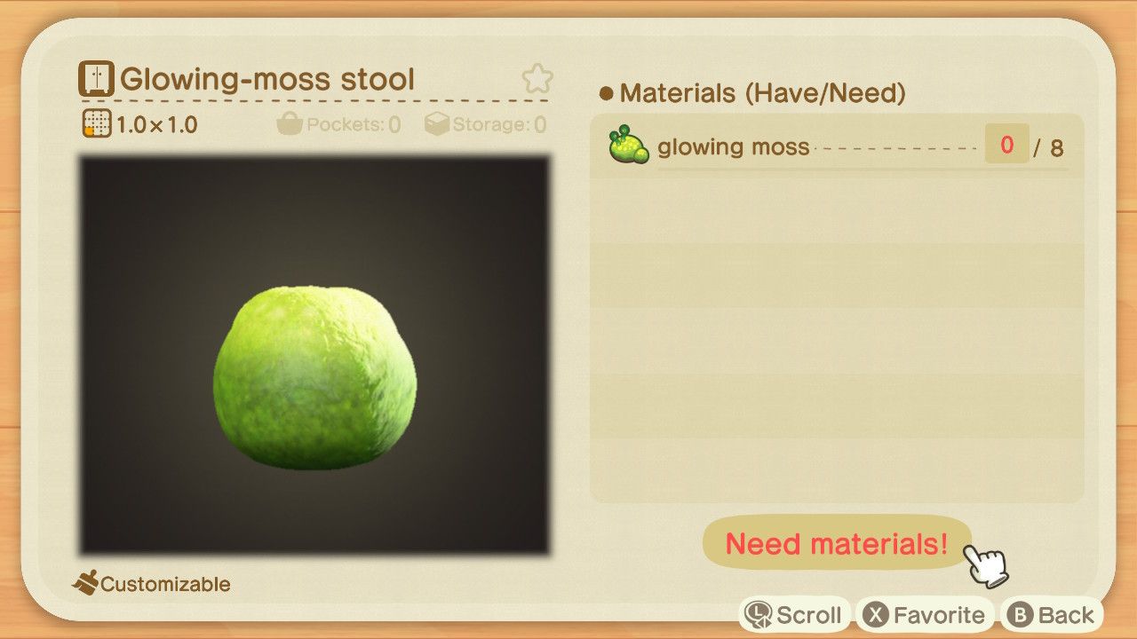 Glowing moss in Animal Crossing and ACNH vines