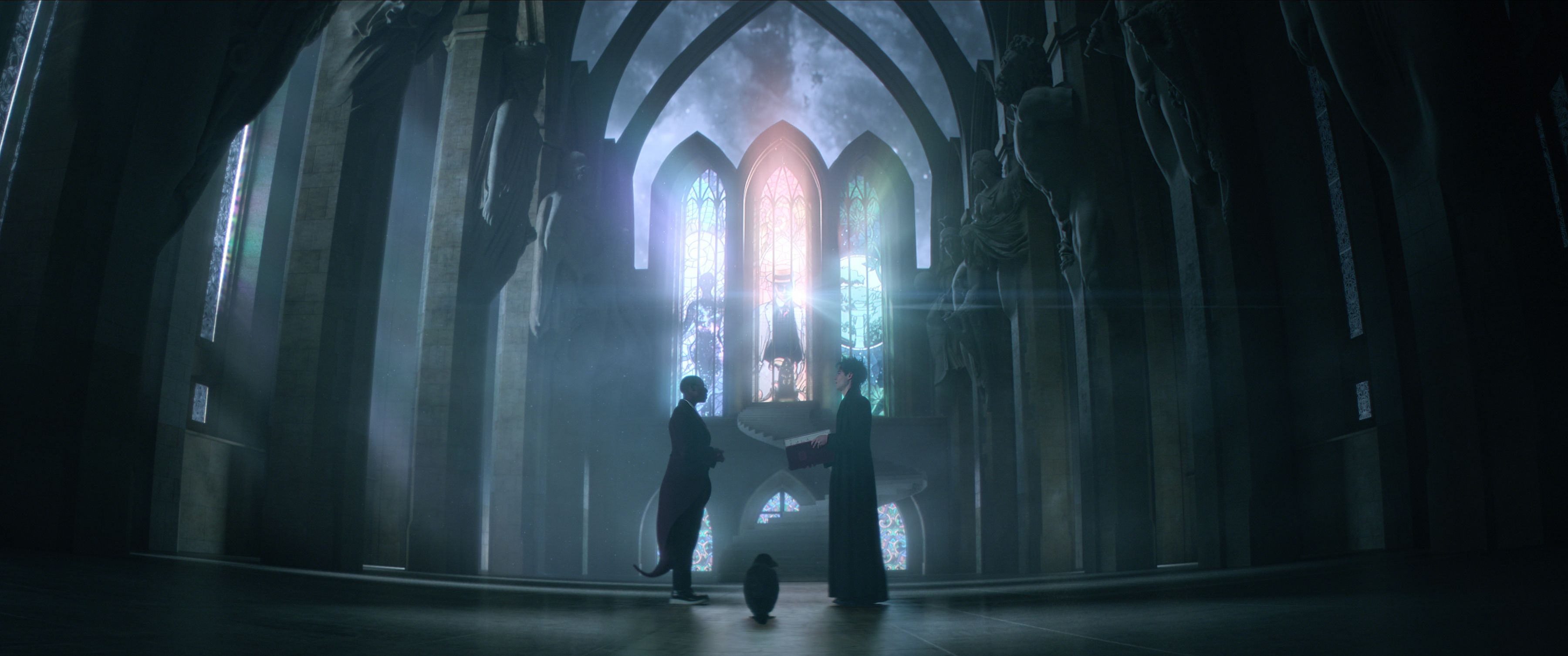 Sandman’s Dream emotes through those around him, like Jessamy and Lucienne