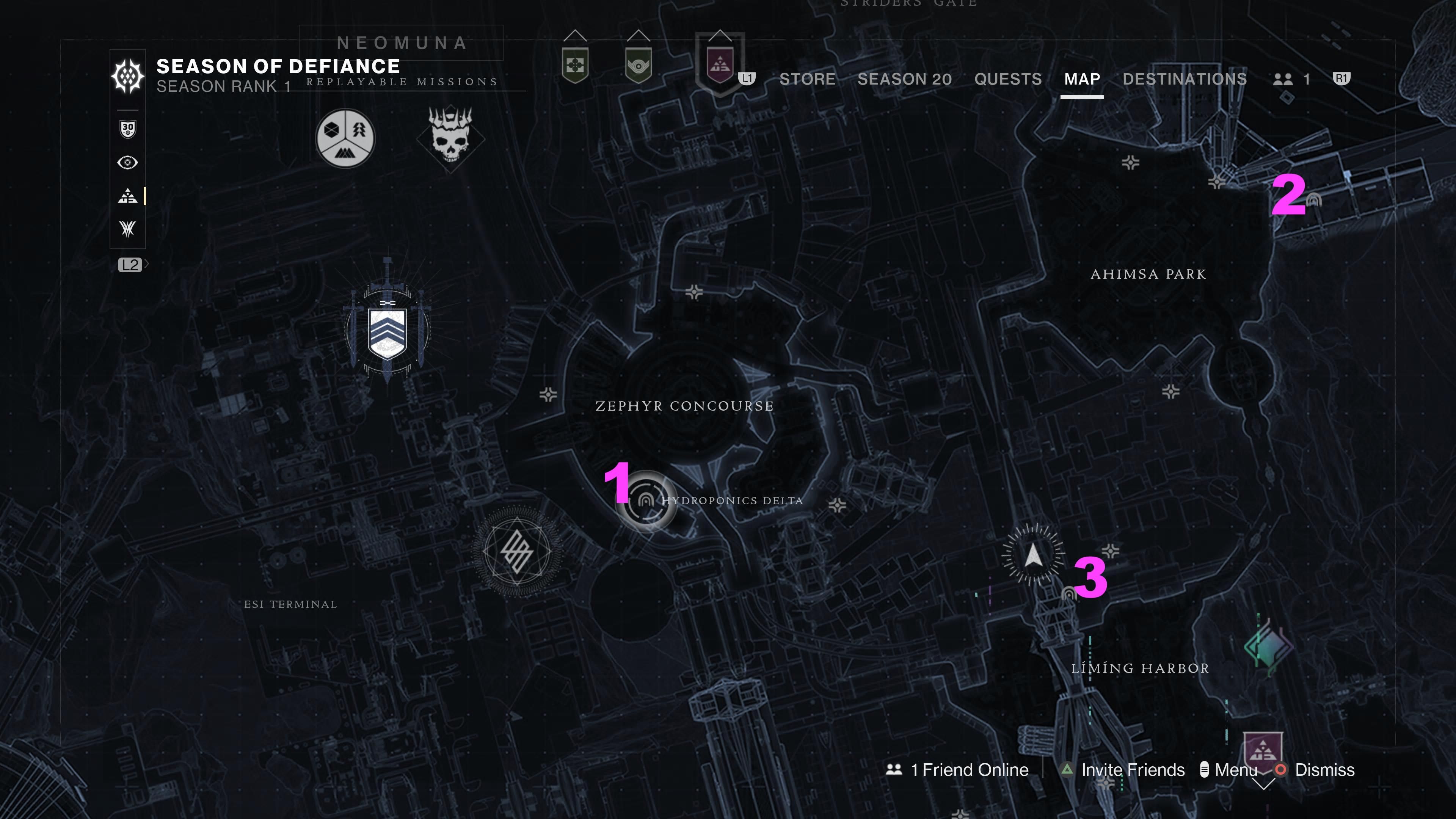 Destiny 2 Lightfall Neomuna Lost Sectors locations