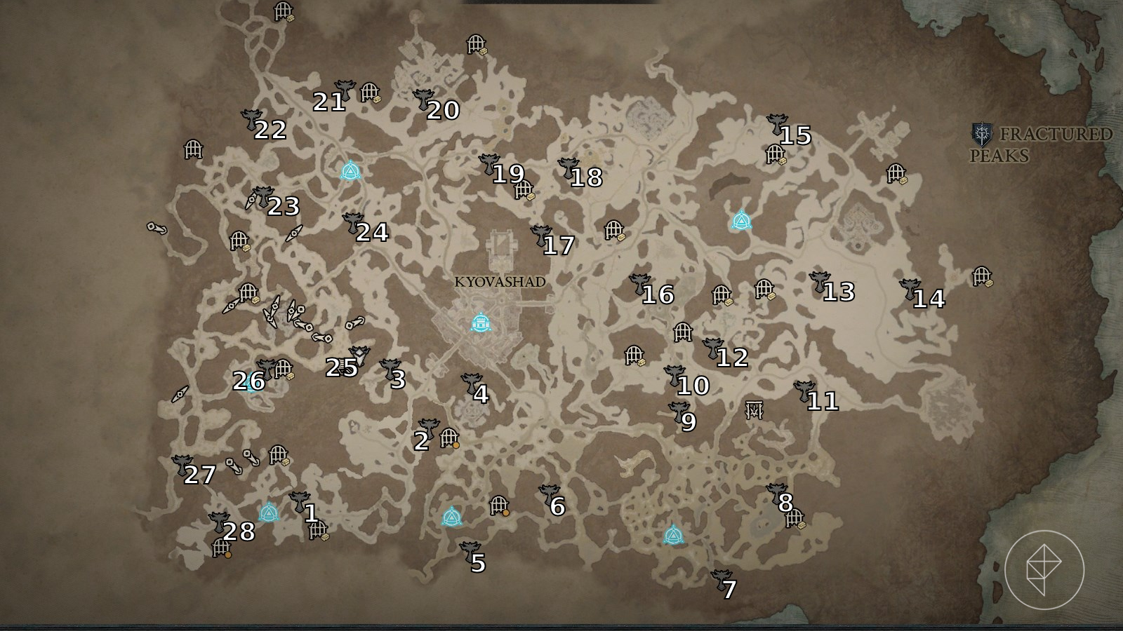 All Altar of Lilith maps and locations in Diablo 4