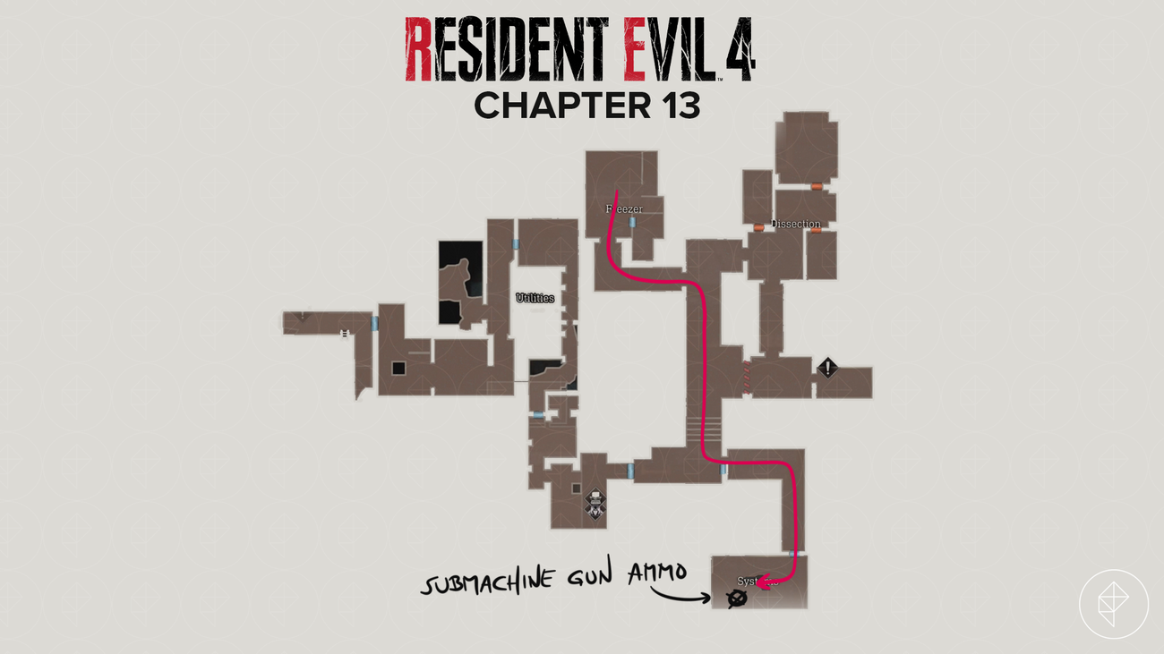 Chapter 13 guide (Island, Incubation Lab), in Resident Evil 4 remake