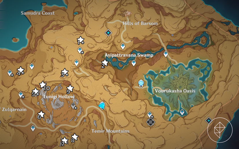 Genshin Impact Fravashi Tree locations