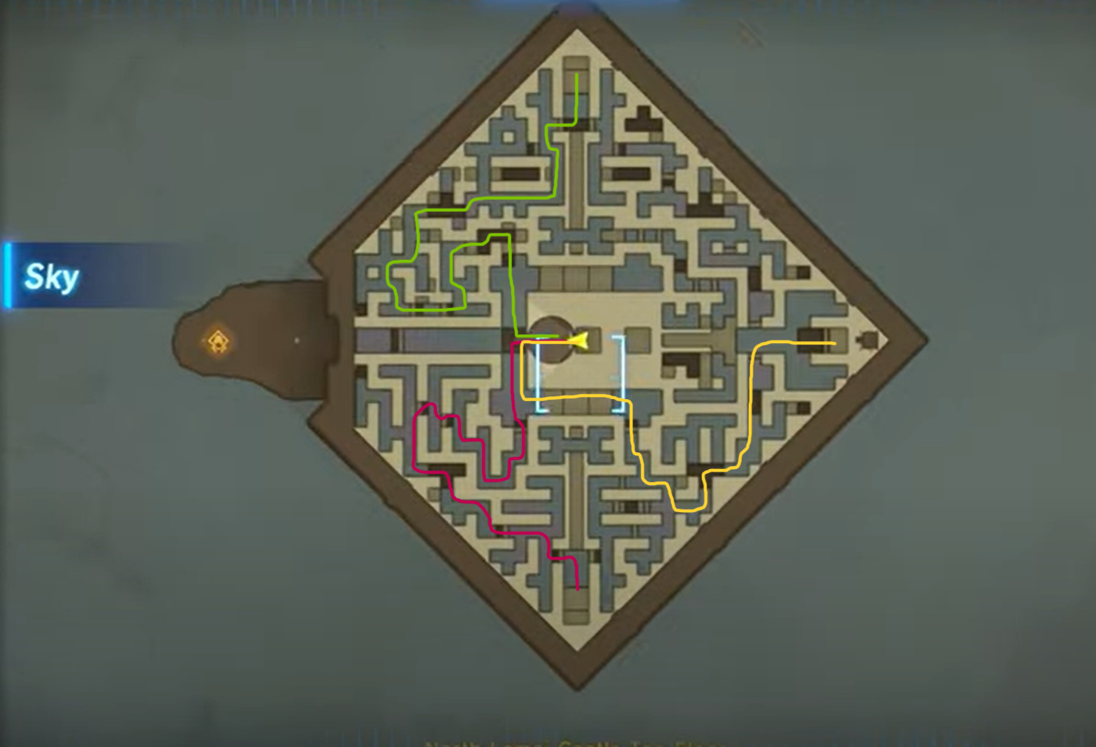 North Lomei Labyrinth solution, path in Zelda Tears of the Kingdom