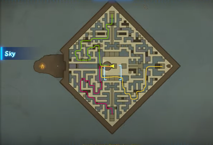 North Lomei Labyrinth solution, path in Zelda Tears of the Kingdom